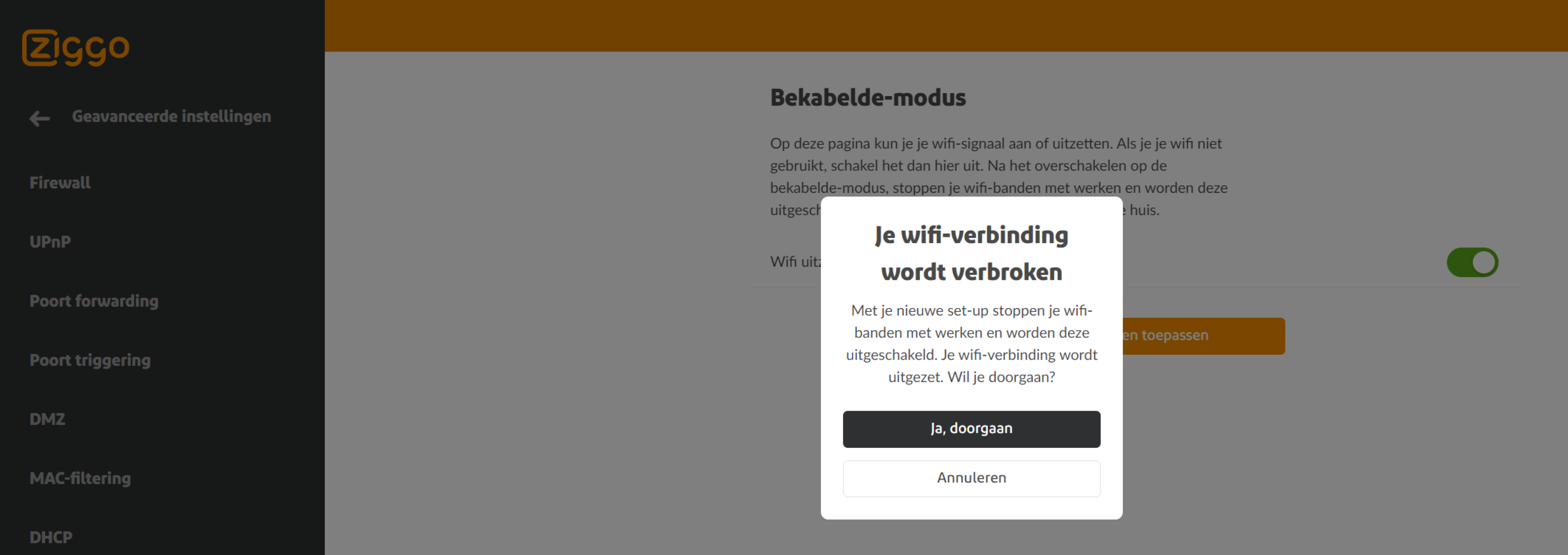 Wifi van je wifi-modem uitzetten | Klantenservice | Ziggo