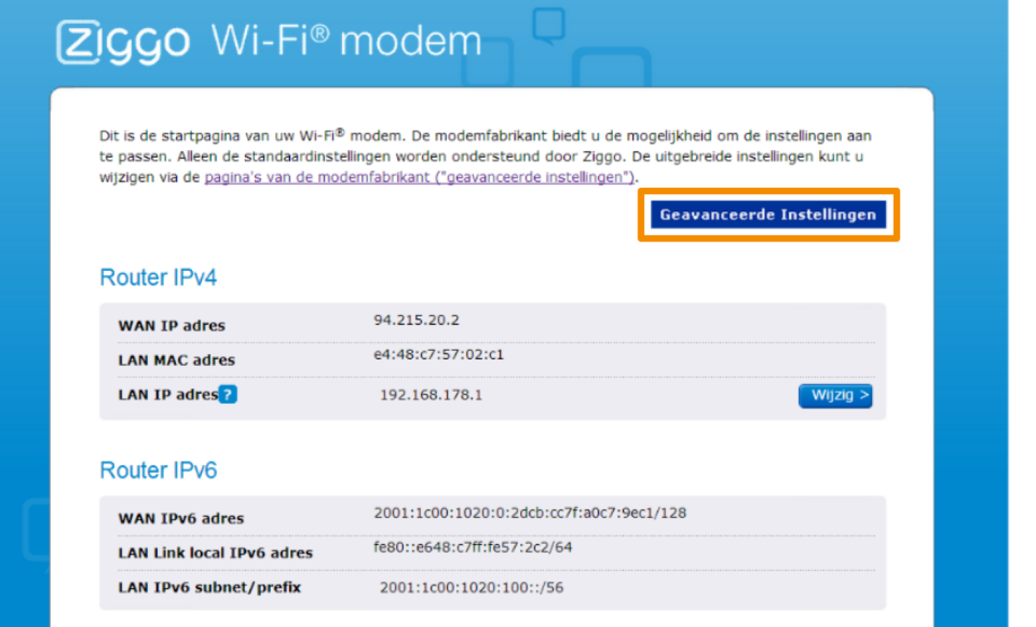 Wifi van je wifi-modem uitzetten | Klantenservice | Ziggo