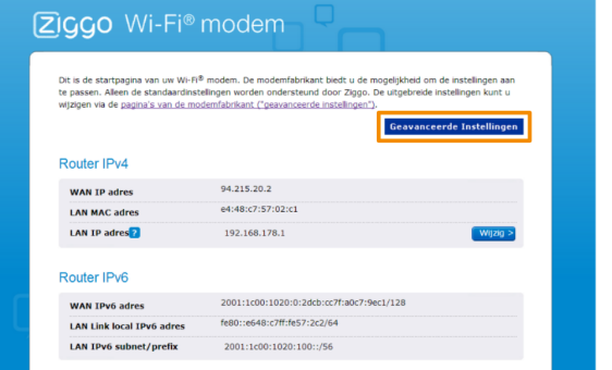 Wifi van je wifi-modem uitzetten | Klantenservice | Ziggo