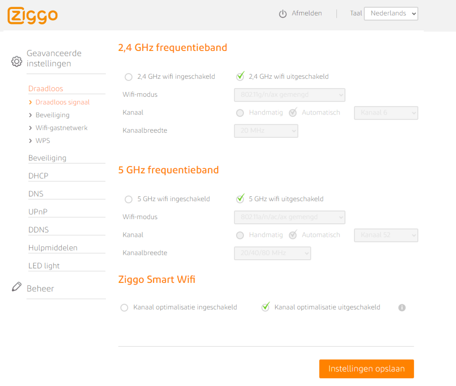 Wifi van je wifi-modem uitzetten | Klantenservice | Ziggo